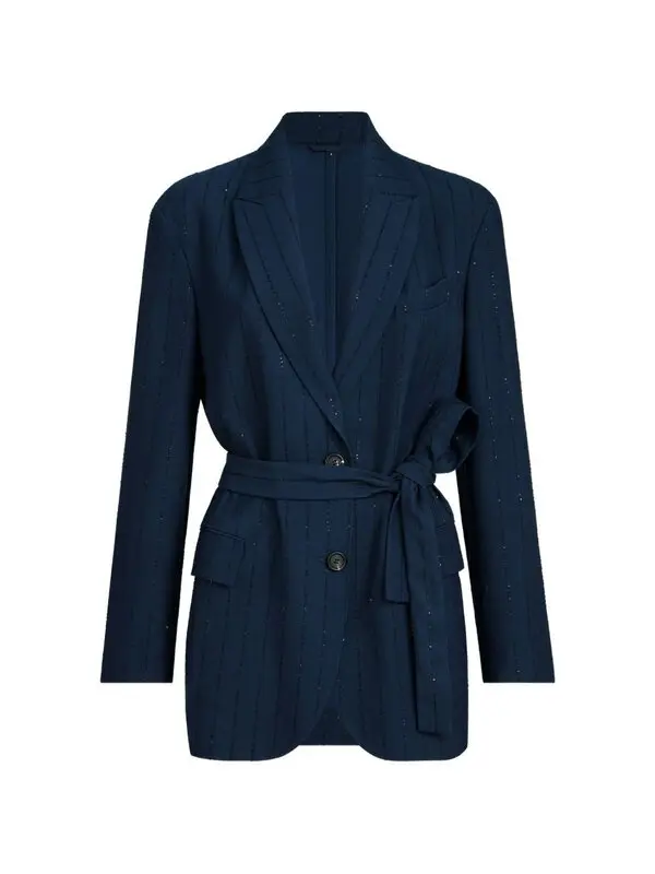 Brunello Cucinelli Belted Single-breasted Jacket