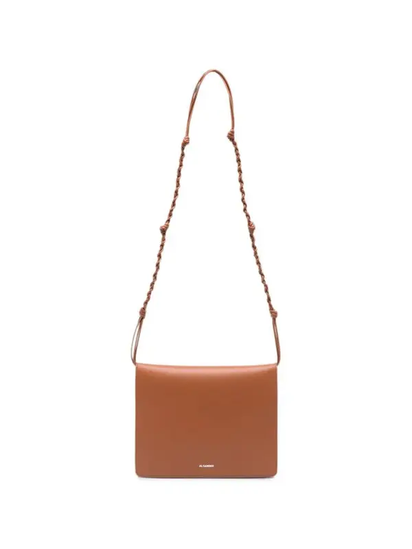 JIL SANDER Tangle Medium Leather Crossbody Bag - Black