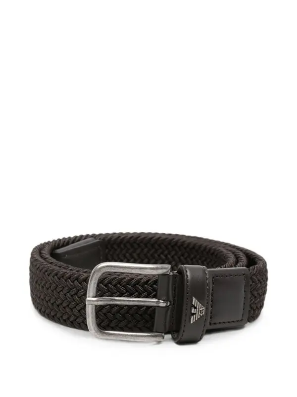 Emporio Armani Woven Leather Belt - Brown