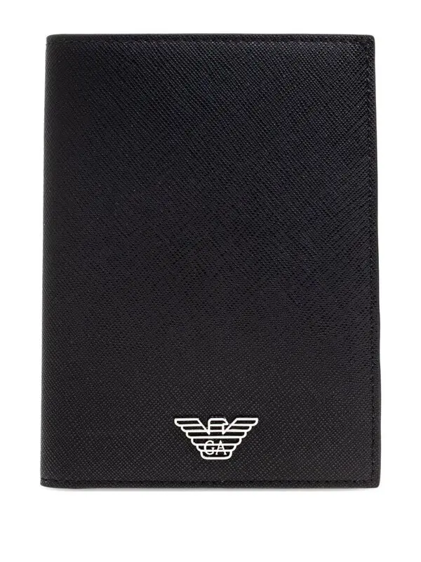 Emporio Armani Logo Passport Holder - Black