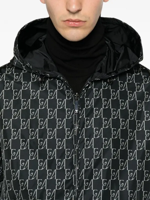 Emporio Armani All-over Logo Zip-up Bomber Jacket