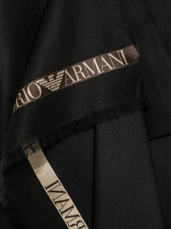 Emporio Armani Logo Wool Blend Scarf