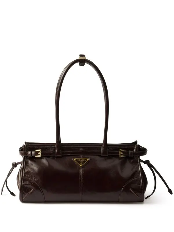 Prada Bonnie Leather Handbag - Brown