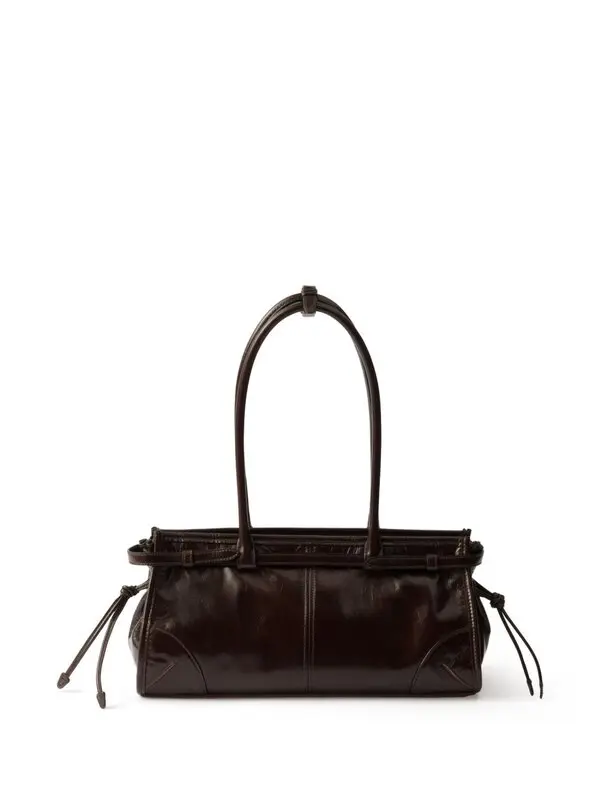 Prada Bonnie Leather Handbag - Brown