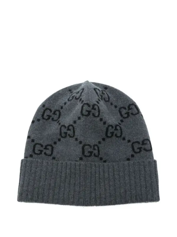 Gucci Gg Cashmere Beanie - Grey