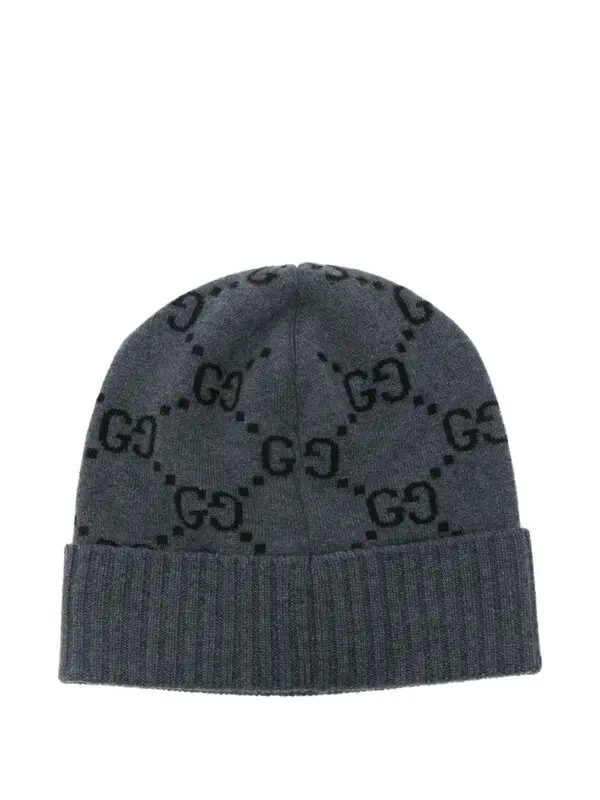 Gucci Gg Cashmere Beanie - Grey
