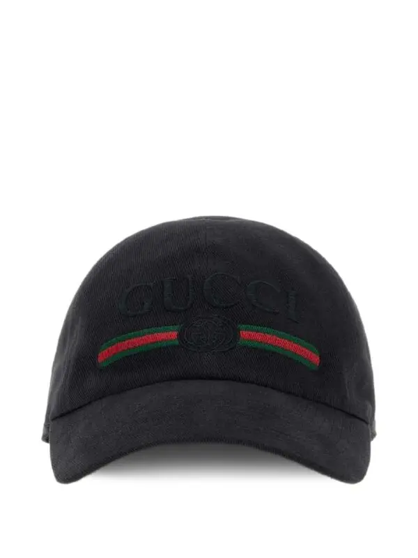 Gucci Embroidered Logo Baseball Cap - Black