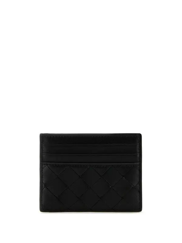 Bottega Veneta Leather Credit Card Case - Black