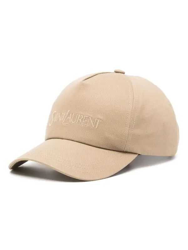Saint Laurent Logo Baseball Cap - Beige