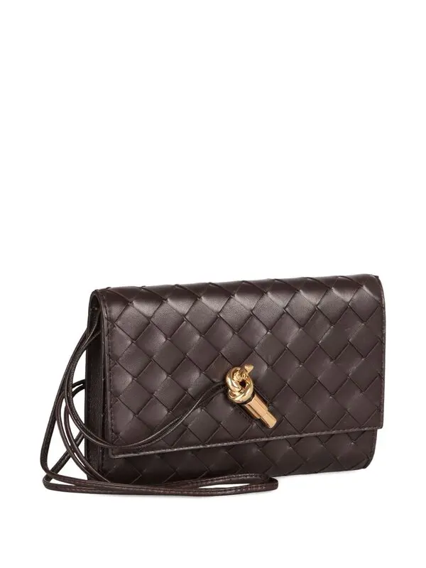 Bottega Veneta Andiamo Leather Clutch With Knotted Detail - Brown