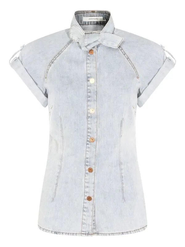 Zimmermann Bow-tie Denim Top
