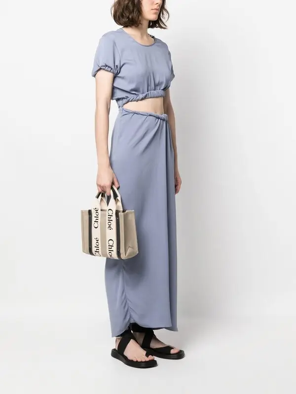 Chloé Woody Small Canvas Tote - Blue