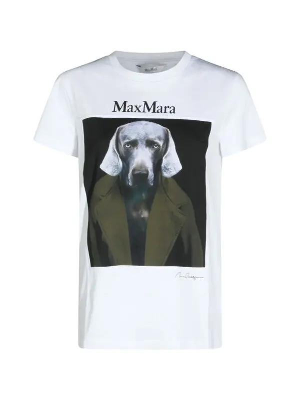 Max Mara Printed Cotton T-shirt - White