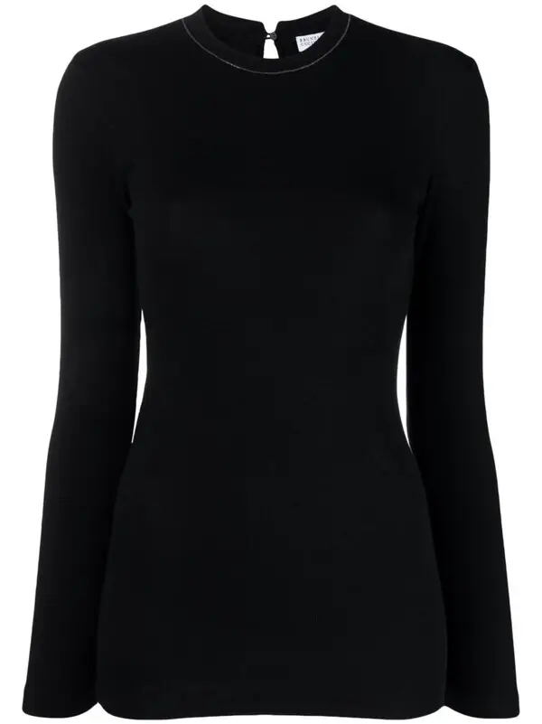 Brunello Cucinelli Cotton T-shirt With Monili Chain Detail