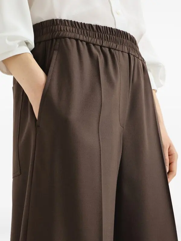 Brunello Cucinelli Loose Fit Wool Trousers - Brown