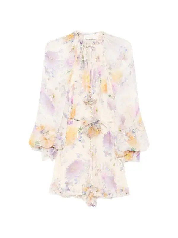 Zimmermann Luna Ruffled Playsuit - White