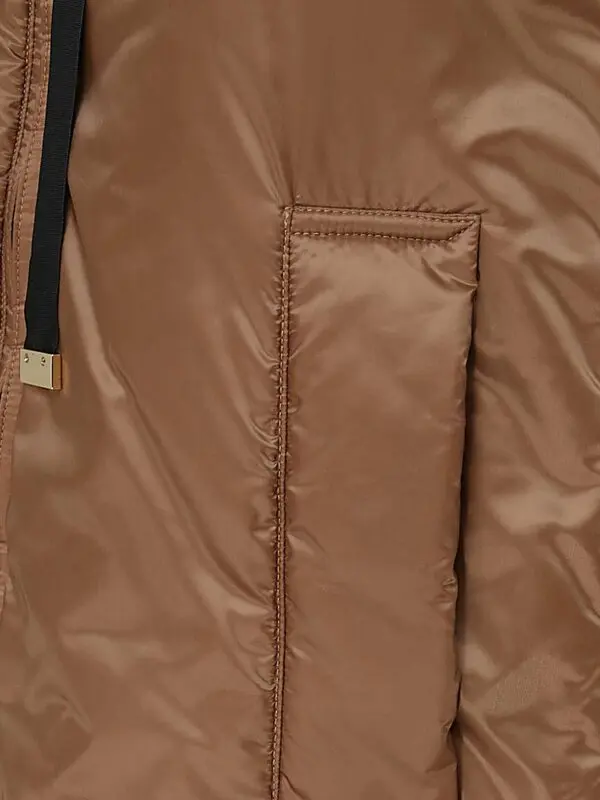 Max Mara Padded Down Vest With Hood - Beige