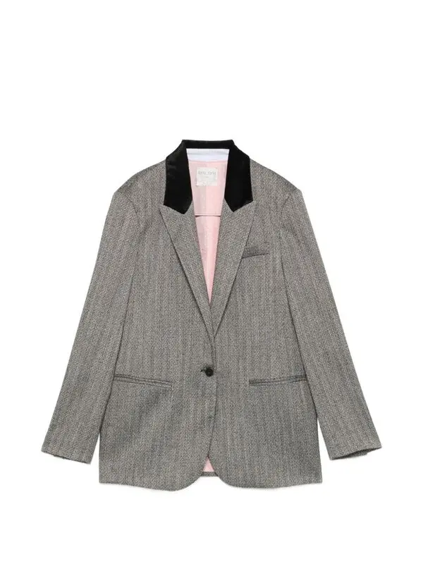 FORTE_FORTE Single-breasted Blazer With Velvet Collar