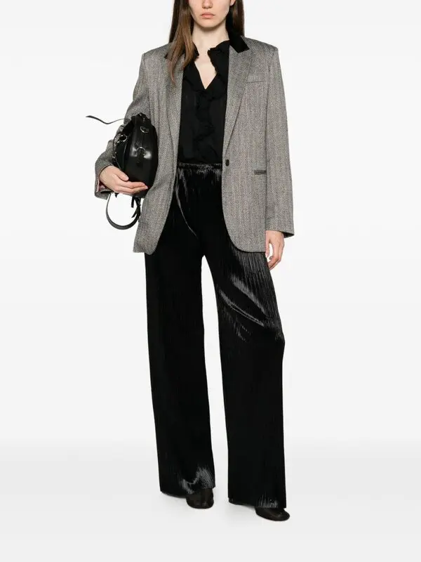 FORTE_FORTE Single-breasted Blazer With Velvet Collar