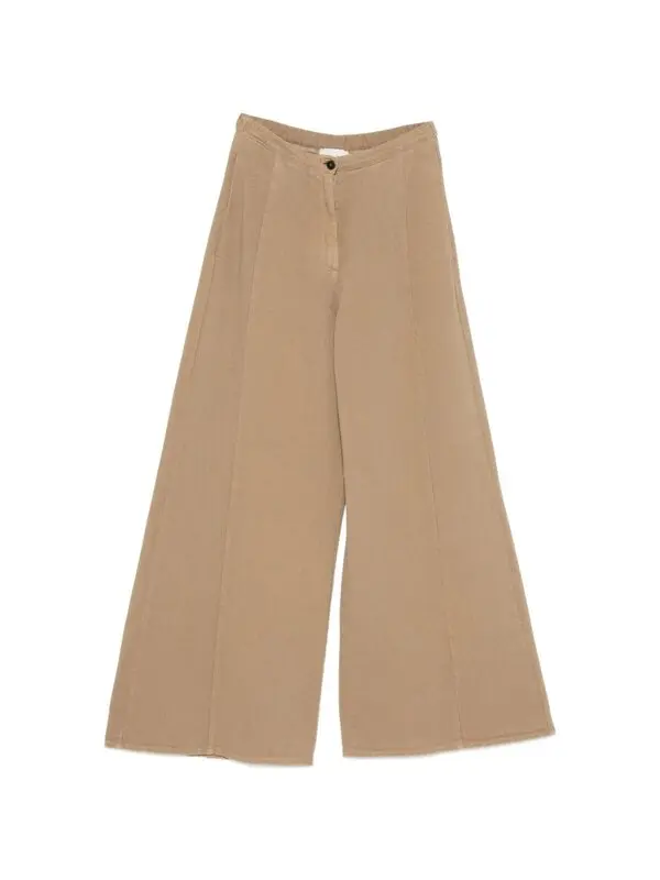 FORTE_FORTE Cotton Twill Wide-leg Trousers