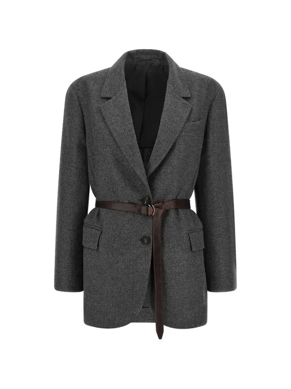 Brunello Cucinelli Wool Single-breasted Blazer With Belt