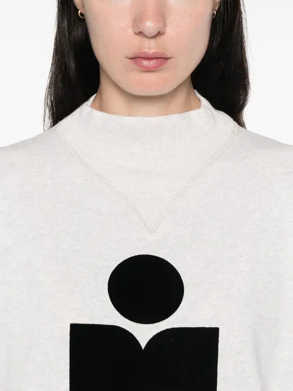 MARANT ETOILE Moby Logo Cotton Sweatshirt - Beige