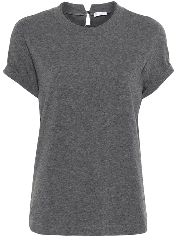 Brunello Cucinelli Cotton T-shirt With Bead Detailing