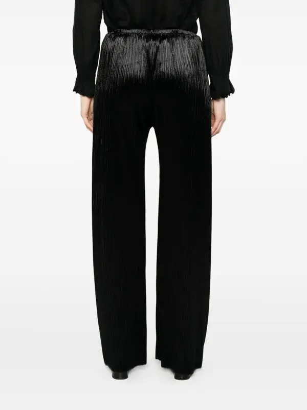 FORTE_FORTE Pleated Wide-leg Trousers - Black