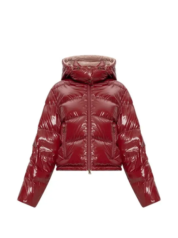 Moncler Niveole Short Down Jacket With Quilted Finish - Red