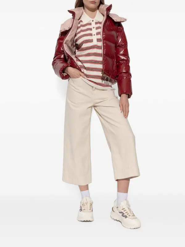 Moncler Niveole Short Down Jacket With Quilted Finish - Red