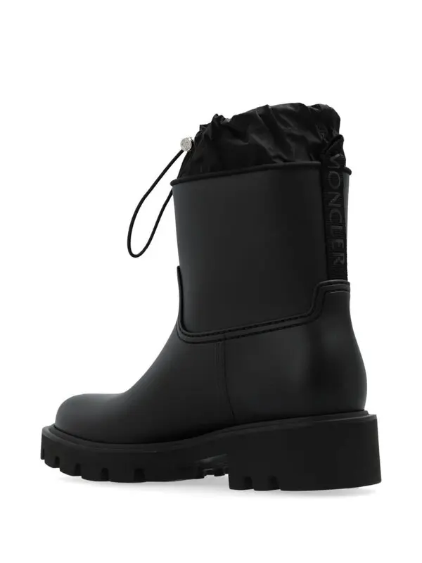 Moncler Kickstream Ankle Boots With Drawstring Fastening And Lug Sole - Black