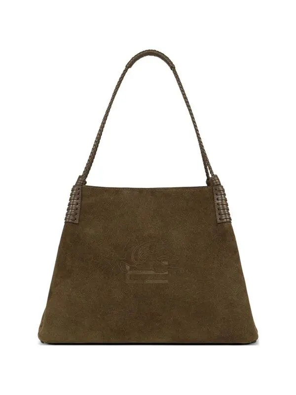 Etro Large Leather Tote Bag With Braided Shoulder Strap