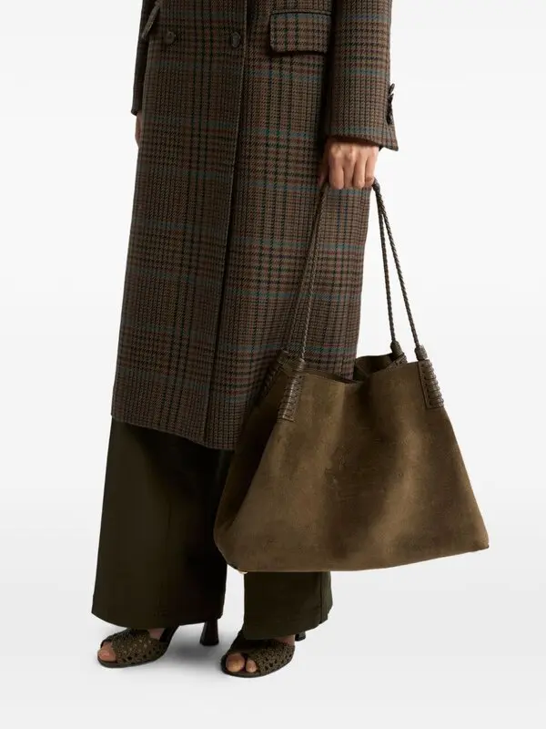 Etro Large Leather Tote Bag With Braided Shoulder Strap