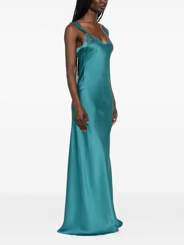 FORTE_FORTE Lace Trimmed Maxi Dress - Green