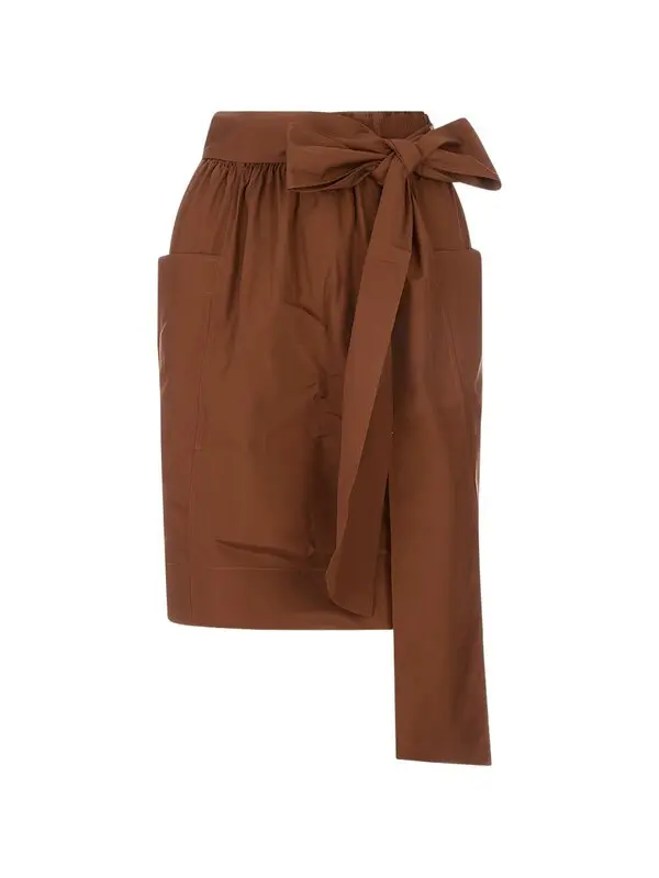 Chloé Cotton Midi Skirt - Brown