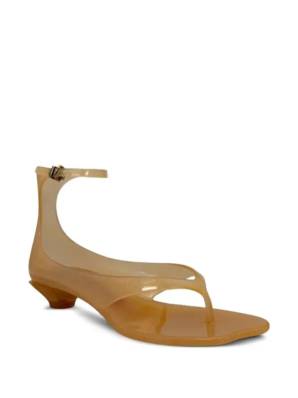 Chloé Jelly Thong Sandals With Ankle Strap - Brown