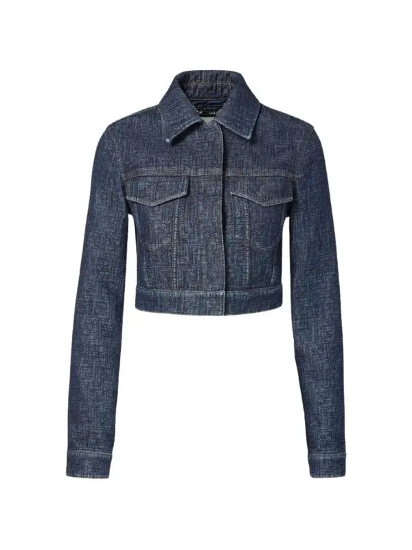 Fendi Cropped Logo Denim Jacket