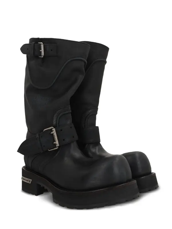 Balenciaga Leather Buckled Boots