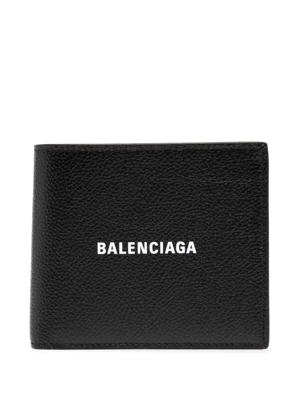 Balenciaga Cash Leather Wallet - Black