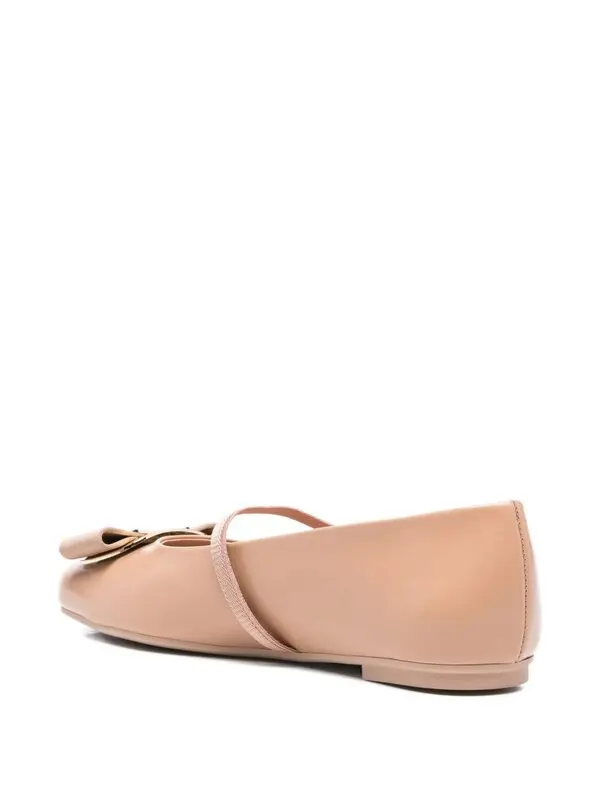 FERRAGAMO Vara Leather Ballet Flats - Brown