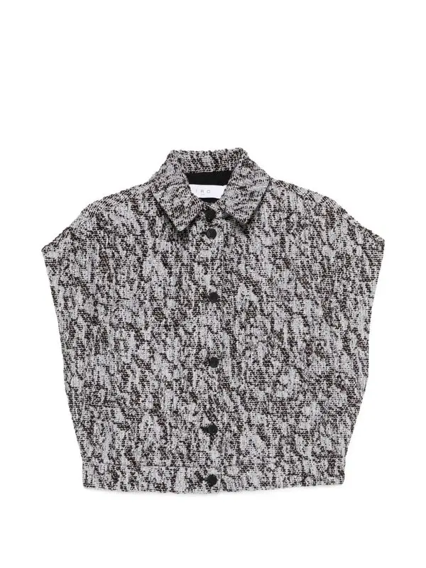 IRO PARIS Estel Textured Weave Cotton Blend Shirt - Brown