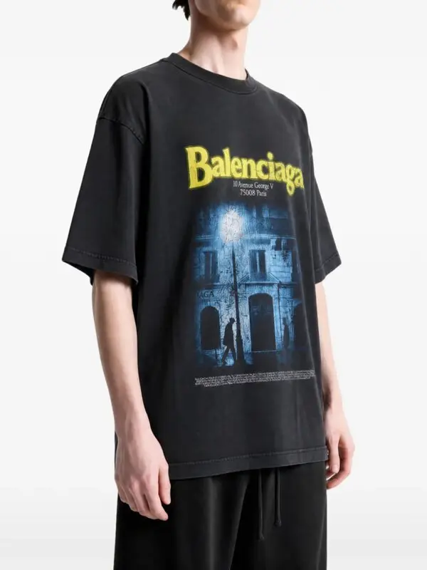 Balenciaga Printed T-shirt - Black