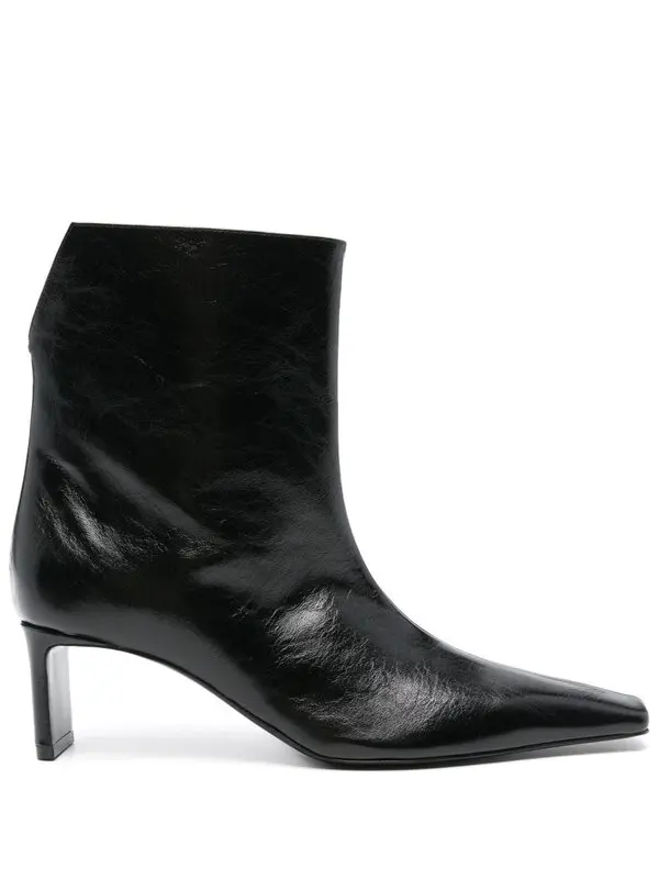 Khaite Ona Leather Ankle Boots