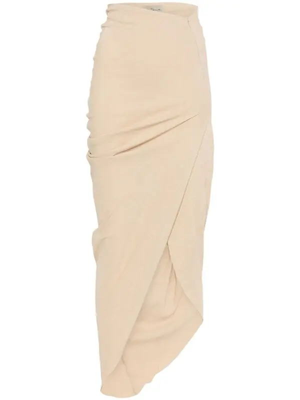 CORTANA Asymmetric Hem Draped Skirt