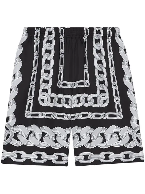 Versace Medusa Chain Silk Shorts