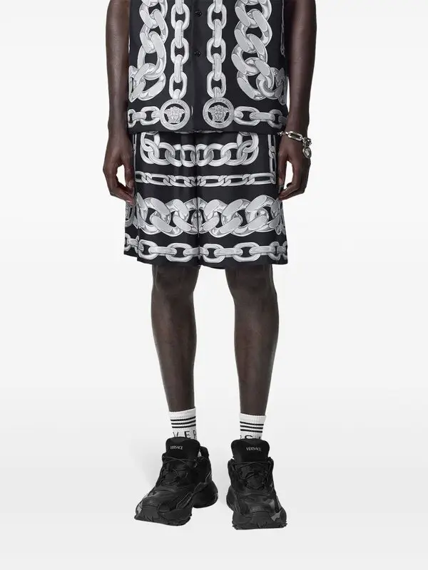 Versace Medusa Chain Silk Shorts