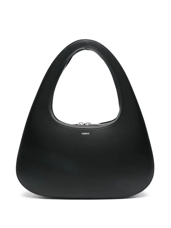 Coperni Swipe Baguette Leather Shoulder Bag - Black
