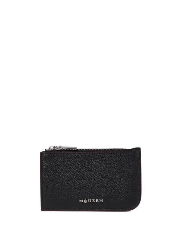 Alexander McQueen Sling Leather Card Case - Black