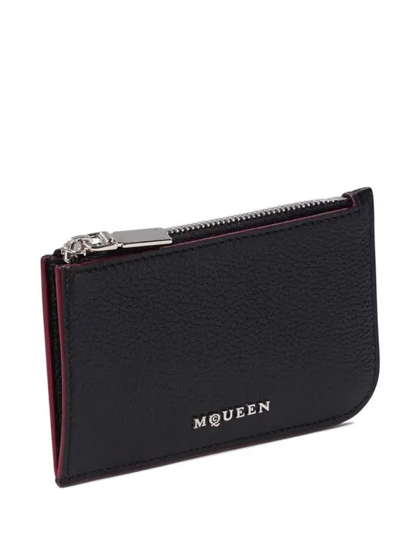 Alexander McQueen Sling Leather Card Case - Black