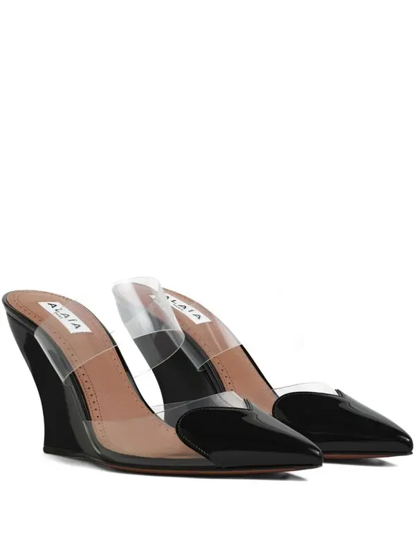 Alaïa Le Coeur Wedge Mules - Black